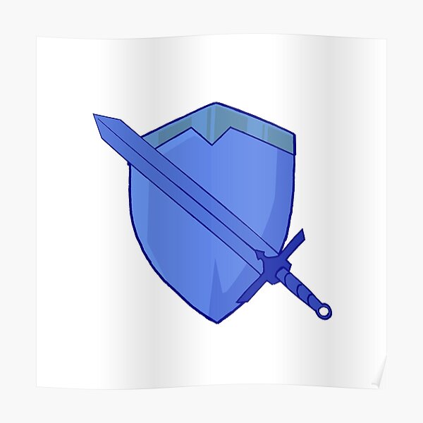 "Blue Sword and Shield" Poster for Sale by 100Coping | Redbubble