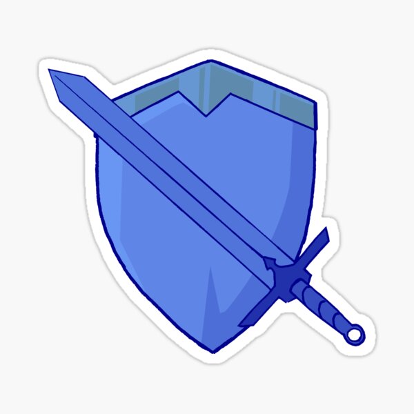 "Blue Sword and Shield" Sticker for Sale by 100Coping | Redbubble