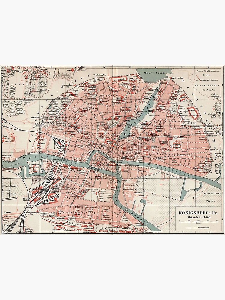 Vintage Map of Königsberg Germany (1905) Canvas sold by DaviWilliams ...