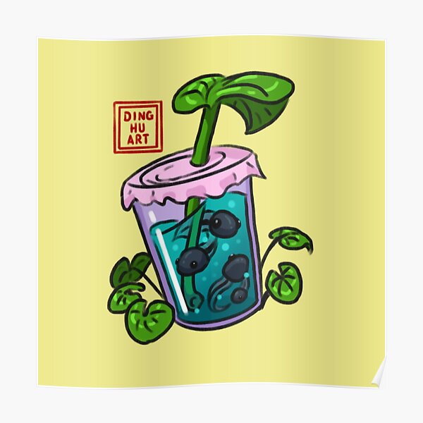 "Boba Tea Tadpole" Poster for Sale by DingHuArt | Redbubble
