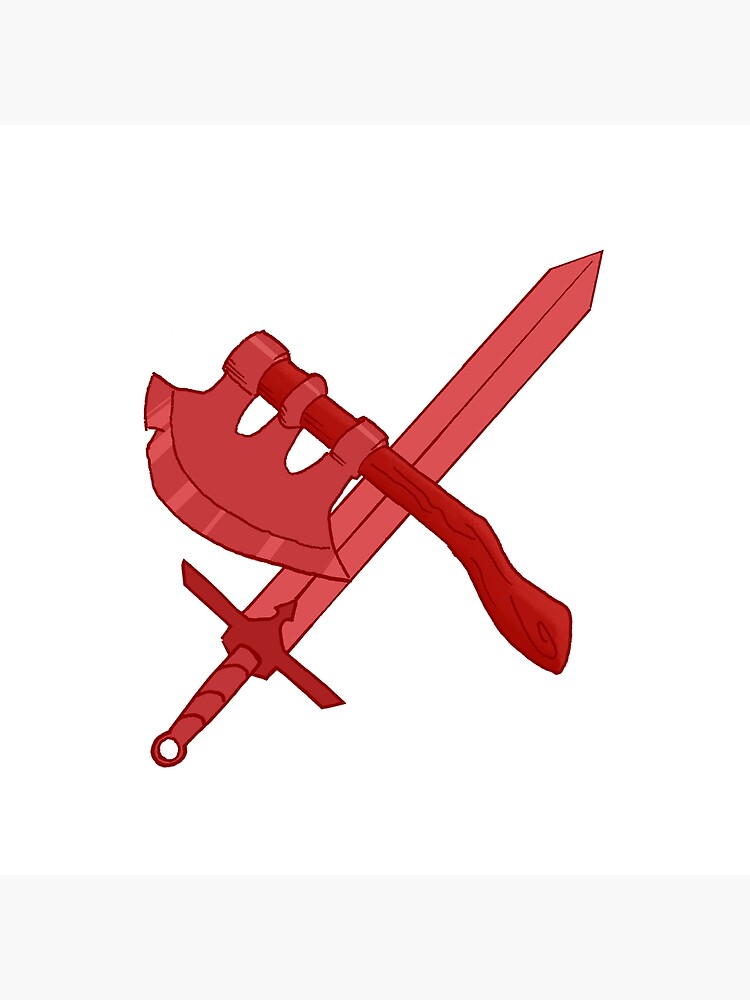 "Red Sword and Axe" Poster by 100Coping | Redbubble