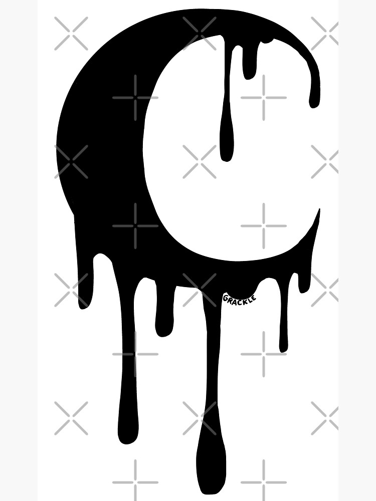 "Dripping Moon (Black Version)" Poster by JanGrackle | Redbubble