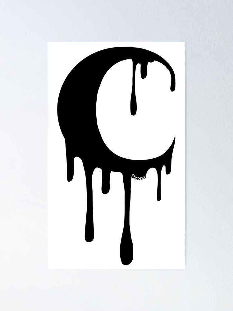 "Dripping Moon (Black Version)" Poster by JanGrackle | Redbubble