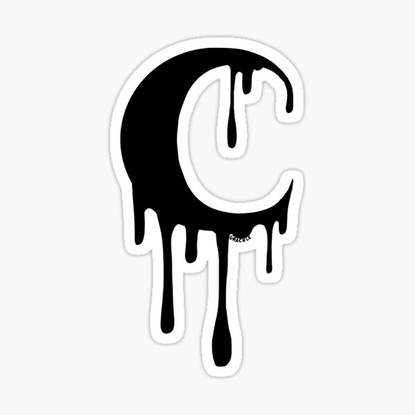 "Dripping Moon (Black Version)" Sticker for Sale by JanGrackle | Redbubble