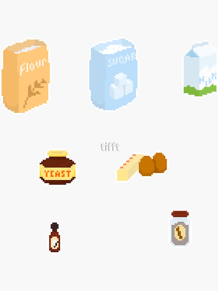 "Baking supplies pixel art" Sticker for Sale by tifft | Redbubble
