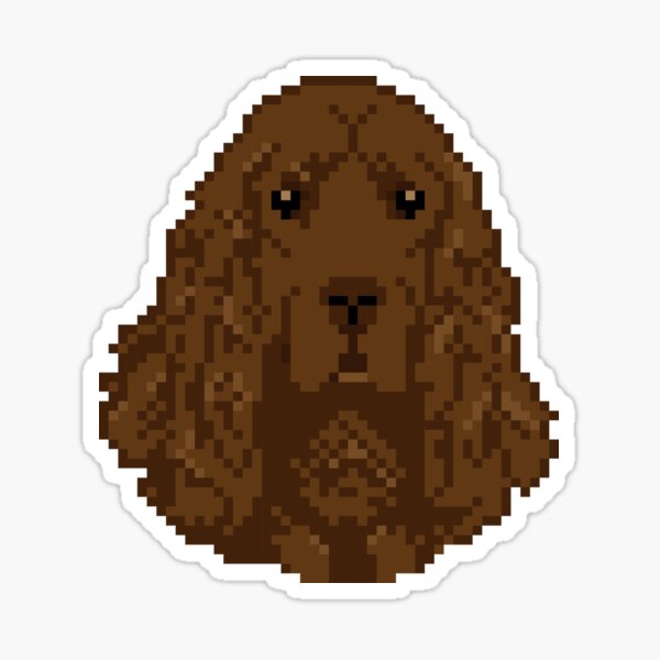 "Cocker Spaniel Dog - Pixel Art" Sticker for Sale by adlibcreative ...