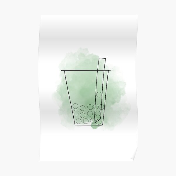 "Matcha Milk Tea" Poster for Sale by TheSimpleEdge | Redbubble