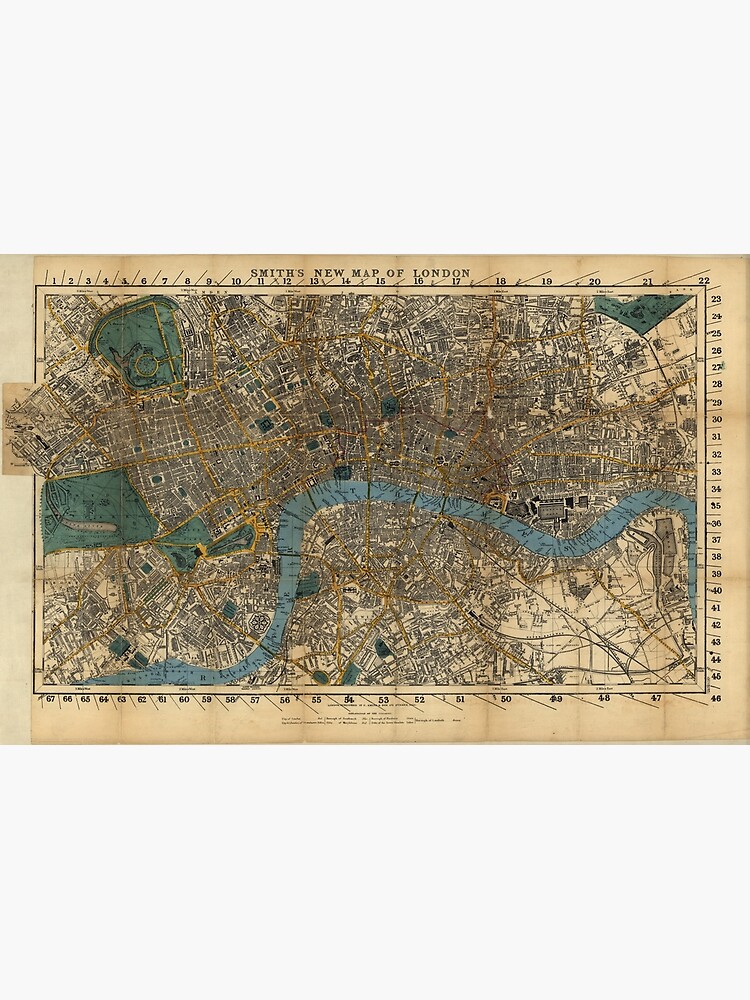 "Vintage Map of London England (1860)" Art Print by BravuraMedia ...
