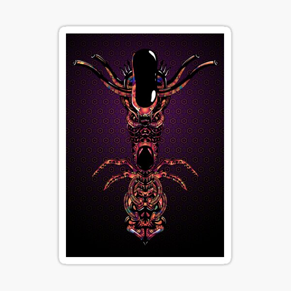 "Psychedelic Alien Shamanic Indians Totem" Sticker by grebenru | Redbubble