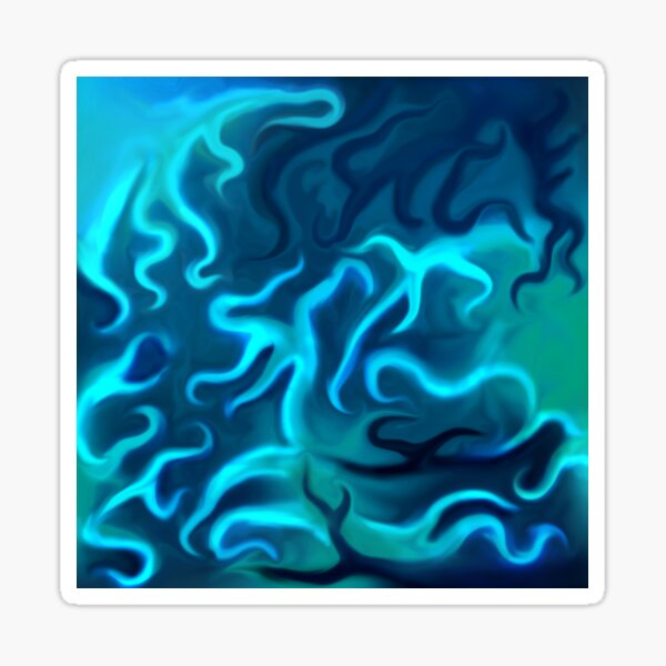 "Painting (Neon blue flames)" Sticker by KevKreates17 | Redbubble