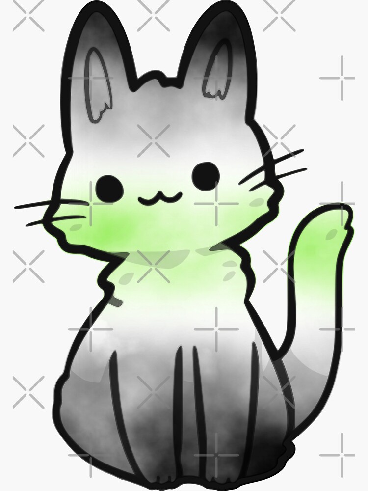 "Agender Watercolour Cat Subtle Abstract Pride Flag" Sticker for Sale ...