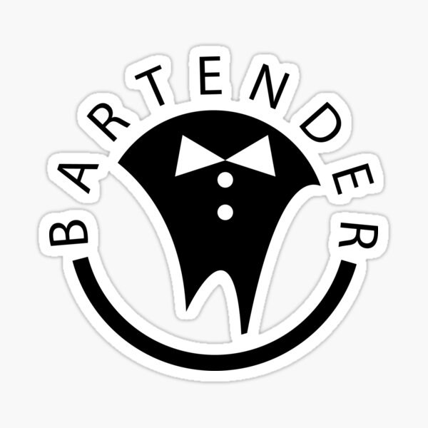 "bartender concept vector art" Sticker by iSeek | Redbubble