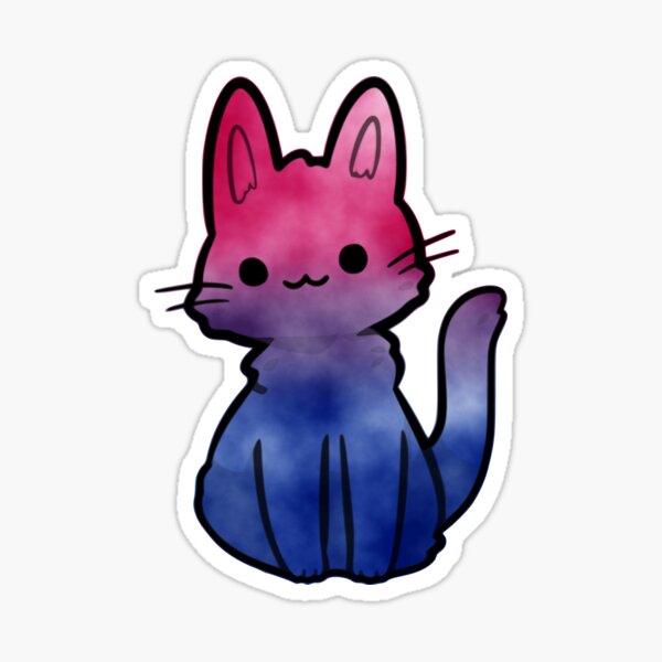"Bisexual Watercolour Cat Subtle Abstract Pride Flag" Sticker for Sale ...