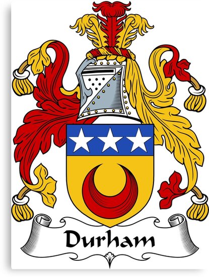 "Durham Coat of Arms / Durham Family Crest" Canvas Prints by ...