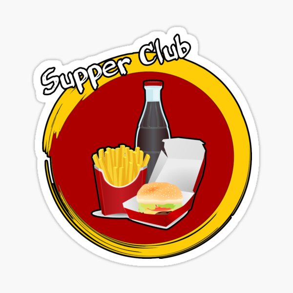 "Supper Club" Sticker for Sale by Braw-Merch | Redbubble