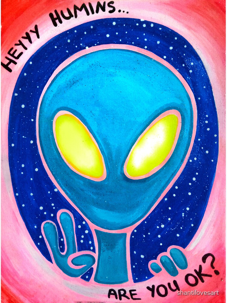 "Little Alien " Sticker for Sale by shantilovesart | Redbubble