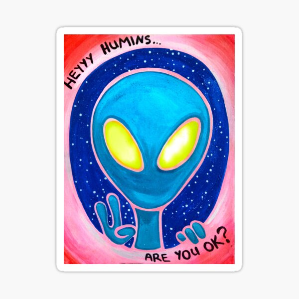 "Little Alien " Sticker for Sale by shantilovesart | Redbubble