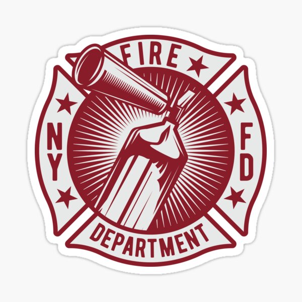"NY Fire department logo T-Shirt" Sticker for Sale by DesignElite ...