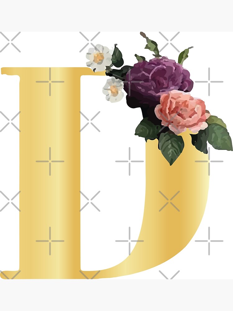 Póster «Letra del alfabeto D con flores» de DigiPaper | Redbubble