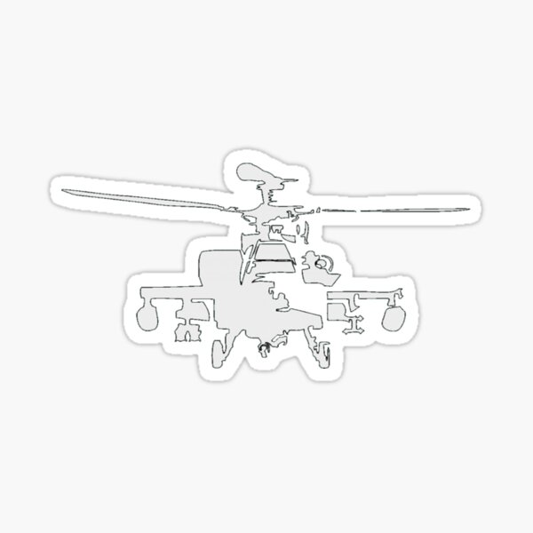 "Apache helicopter," Sticker for Sale by Grossberger | Redbubble