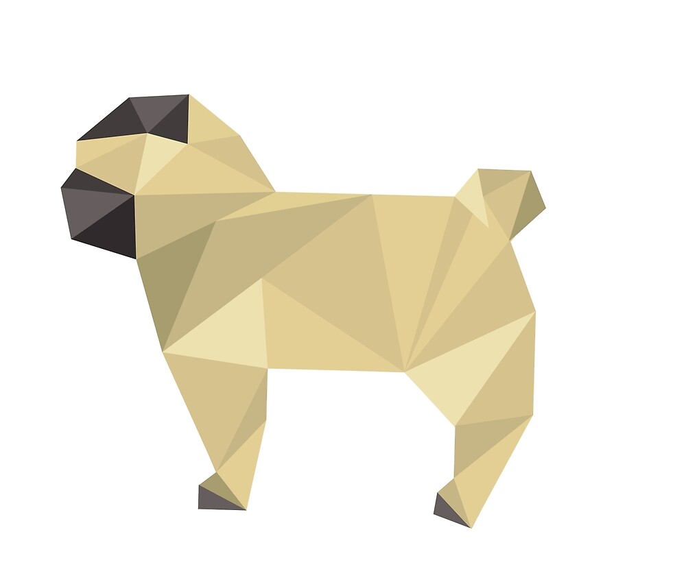 "Modern Geometric Faun Pug Puppy Profile " by danmackey | Redbubble