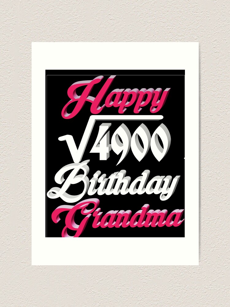 "70th birthday square root of 70 years old" Art Print by swatzproject ...