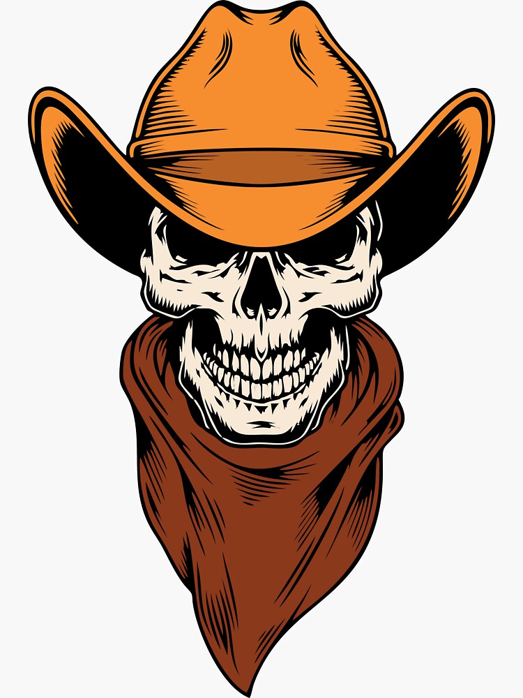 "Vintage Cowboy Skull" Sticker for Sale by cahnom | Redbubble