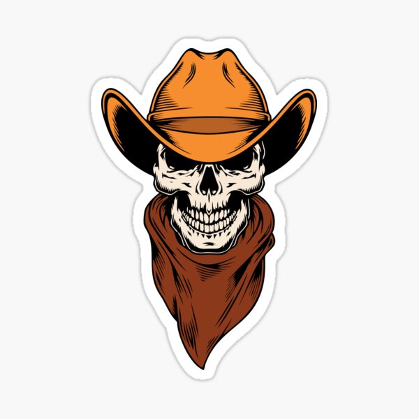 "Vintage Cowboy Skull" Sticker for Sale by cahnom | Redbubble