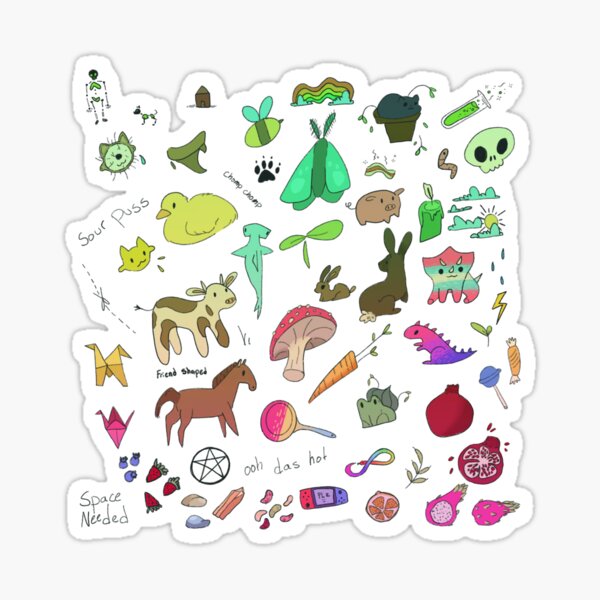 "Bunch of Random Objects - Colorful" Sticker by Risky-Biznus | Redbubble