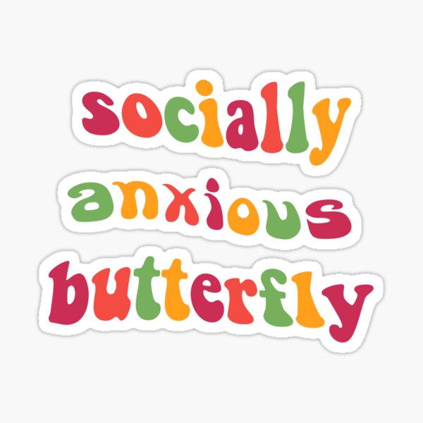 "socially anxious butterfly" Sticker for Sale by vbsartwork | Redbubble