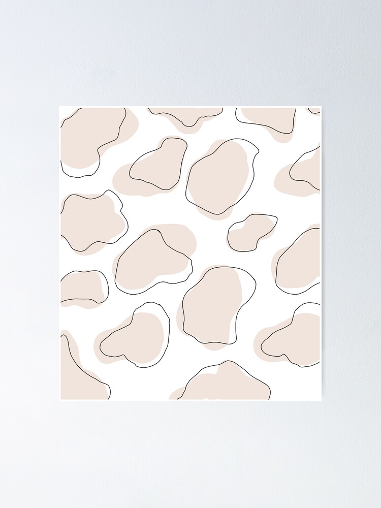 "Modern Abstract Pastel Beige Blobs with Outline" Poster for Sale by ...