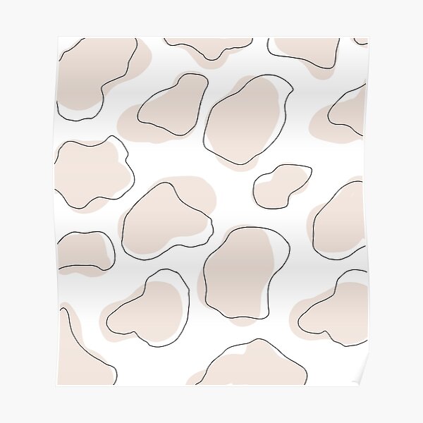 "Modern Abstract Pastel Beige Blobs with Outline" Poster for Sale by ...