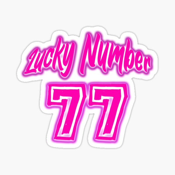 "Pink Lucky Number 77" Sticker for Sale by swiftjace | Redbubble