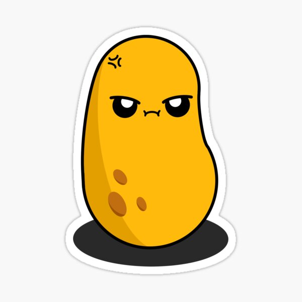 "Cute Cartoon Potato || Angry Potato || Kawai" Sticker for Sale by ...