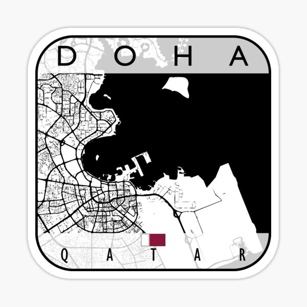 "DOHA MAP QATAR" Sticker for Sale by hatimelhag | Redbubble