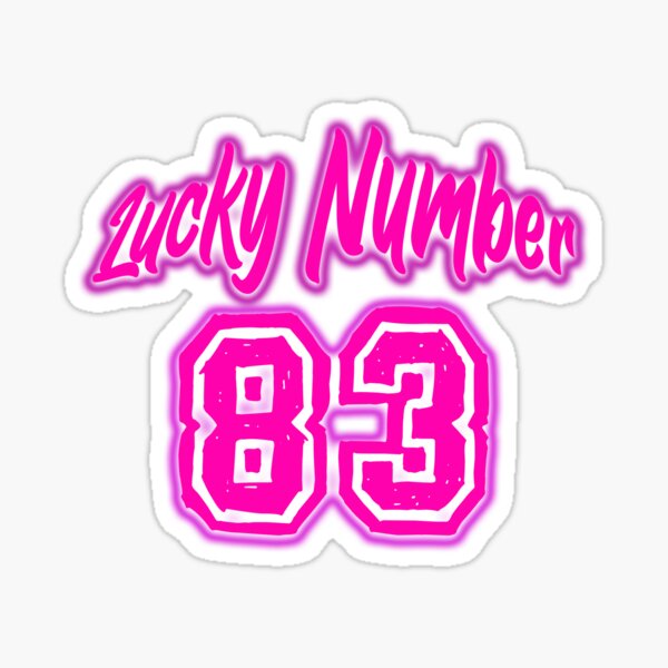 "Pink Lucky Number 83" Sticker for Sale by swiftjace | Redbubble