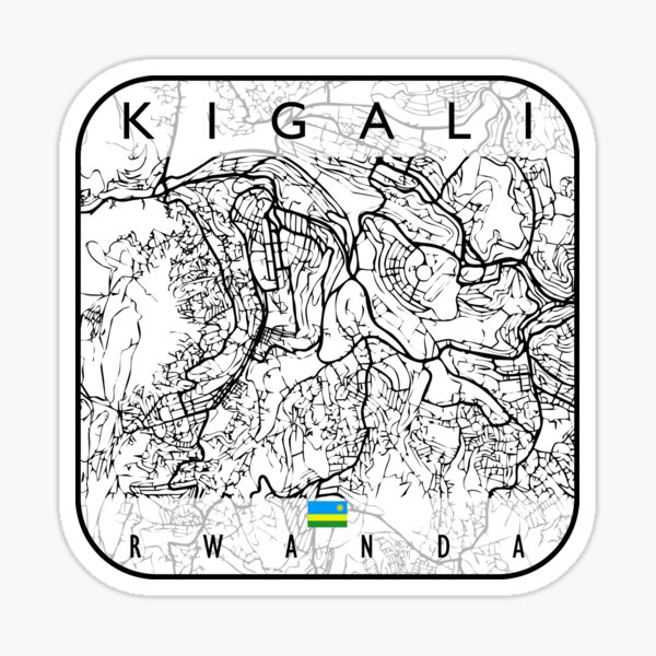 "KIGALI MAP RWANDA" Sticker for Sale by hatimelhag | Redbubble
