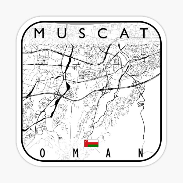 "MUSCAT MAP OMAN" Sticker for Sale by hatimelhag | Redbubble