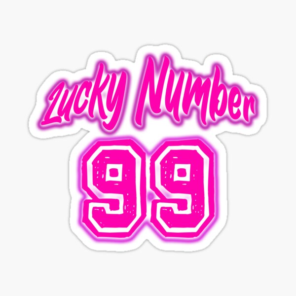 "Pink Lucky Number 99" Sticker for Sale by swiftjace | Redbubble