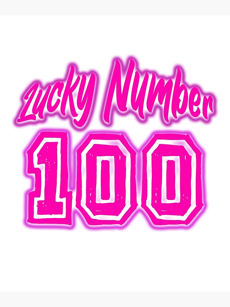 "Pink Lucky Number 100" Poster for Sale by swiftjace | Redbubble