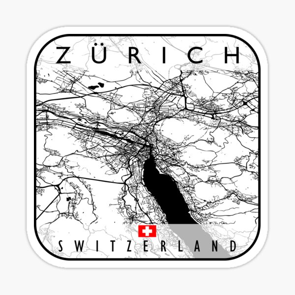 "ZURICH MAP SWITZERLAND" Sticker for Sale by hatimelhag | Redbubble