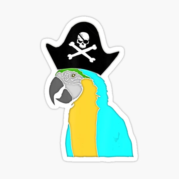 "Captain Parrot Piate Parrot Topical Exotic Sail Bird" Sticker for Sale ...