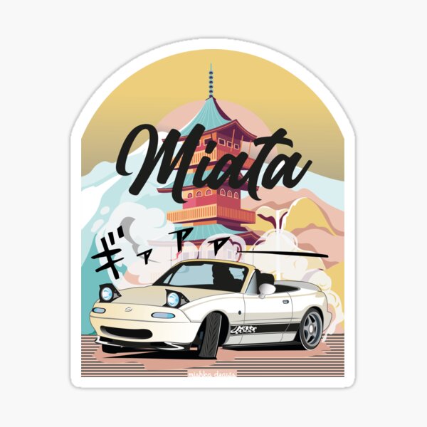 "MIATA (MAZDA MX-5)" Sticker for Sale by MishkaDraws | Redbubble