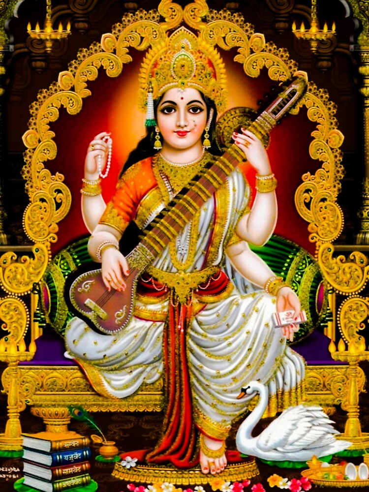 "Goddess Saraswati" Sticker for Sale by Rritu | Redbubble