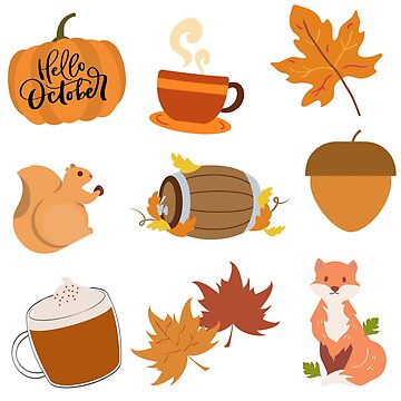 "Cute October, fall vibes pattern - Fall enthusiast design" Art Board ...