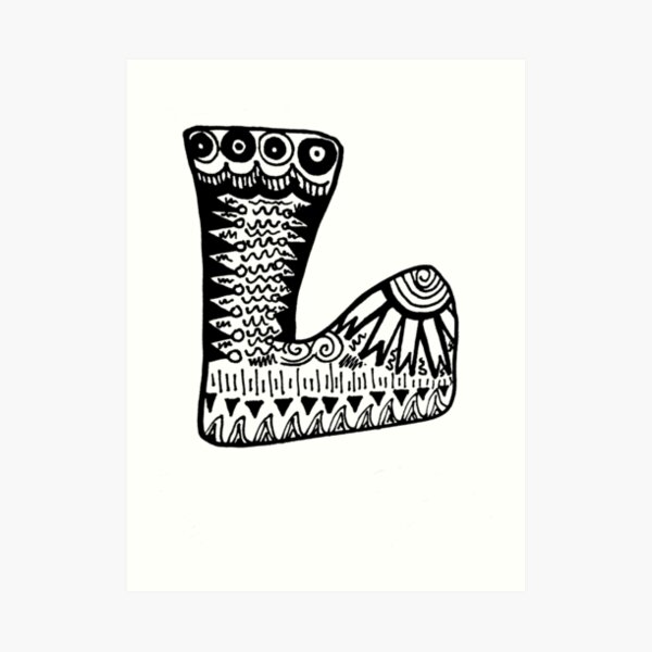 "Hipster Letter "L" Zentangle" Art Print by alexavec | Redbubble