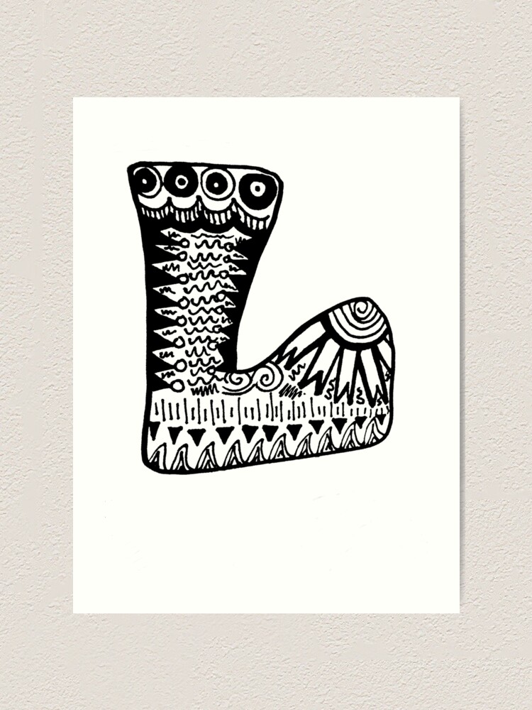 "Hipster Letter "L" Zentangle" Art Print by alexavec | Redbubble
