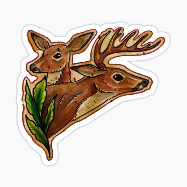 "Buck and Doe" Sticker for Sale by Jonatartfx | Redbubble