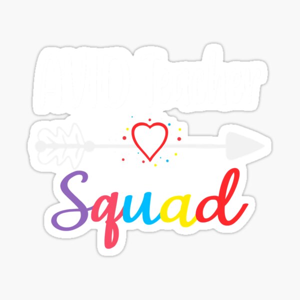 "AVID Teacher Squad Funny Back To School Teacher supplies ." Sticker ...