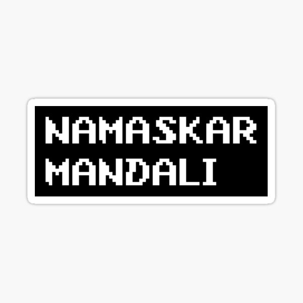 "Namaskar Mandali - Pixelated Word Art in Black Classic T-shirt ...